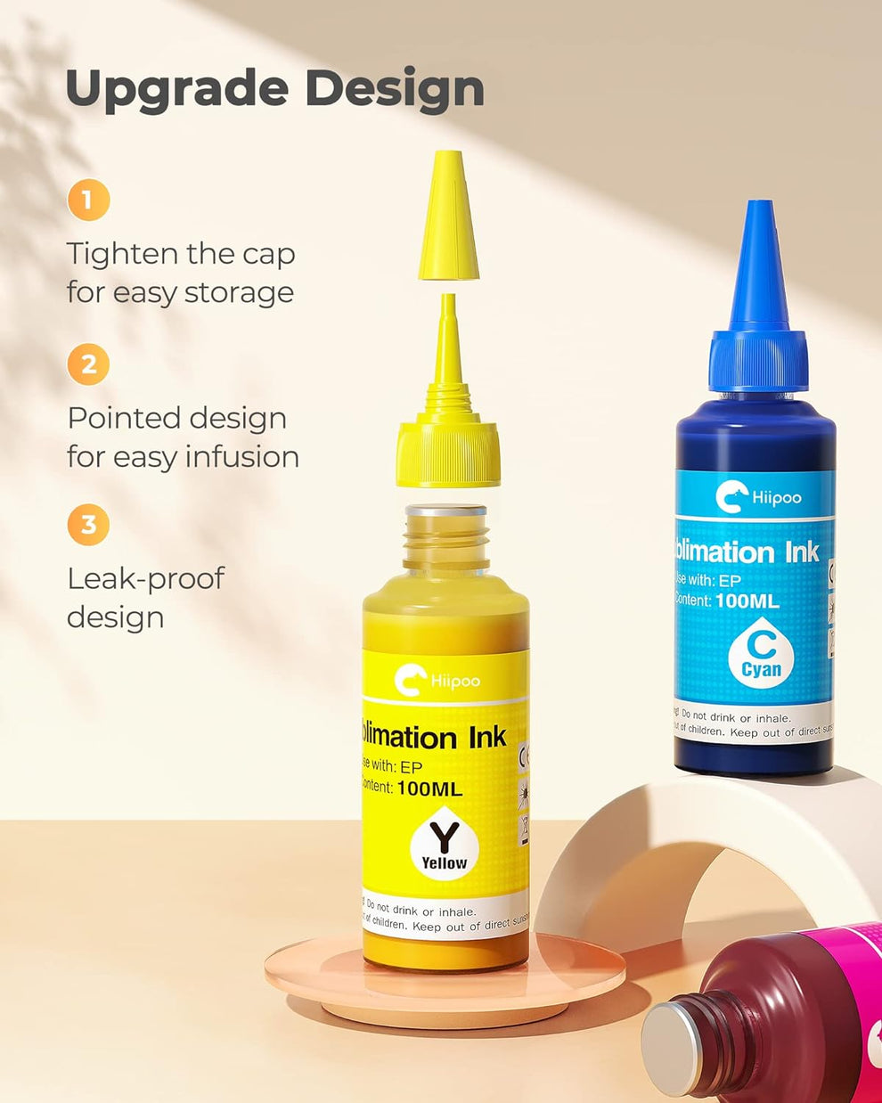 Hiipoo Sublimation Ink Work with ET2400 ET2720 ET2750 ET2760 ET-2800 E