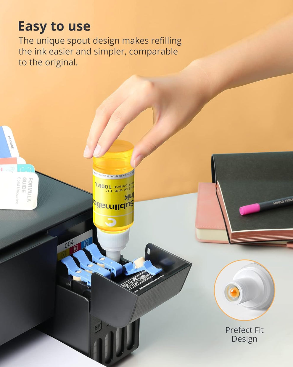 Hiipoo Sublimation Ink Work compatible with Supertank Inkjet Printers