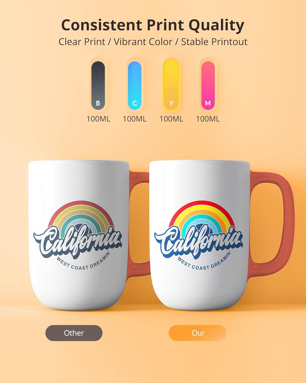 Hiipoo Sublimation Ink Work compatible with Supertank Inkjet Printers